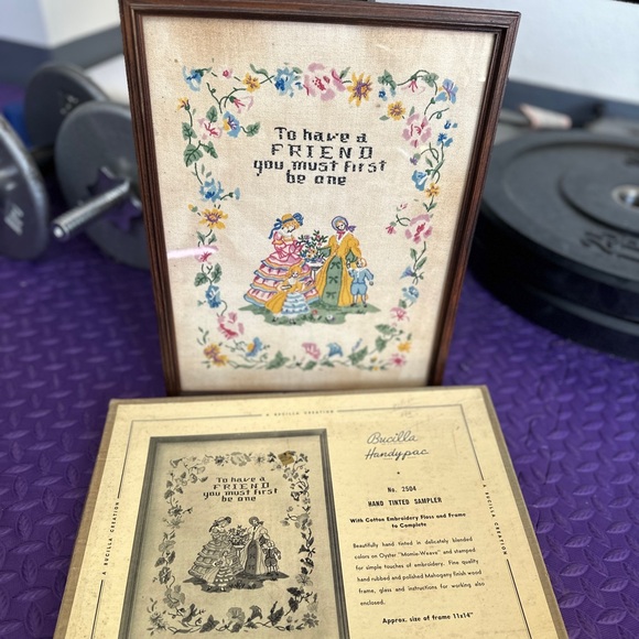 Bucilla | Art | Vintage Framed Crossstitch Sampler In Original Box | Poshmark